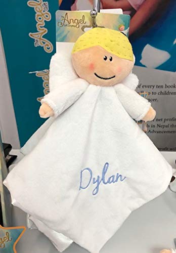 The Angel Gift Angel Lovey Baby Security Blanket, Unisex Newborn Gift, Soft Lovey for Babies - Courage, Boy
