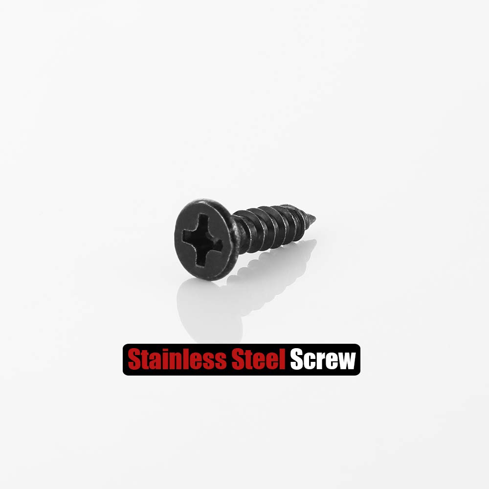 JQK #6 x 1/2" Black Screw, Flat Head Phillips Wood Screw 18-8 S/S Electroplating Black Stainless Steel, #6 x 1/2-Inch, 100-Piece, SB3514-P100
