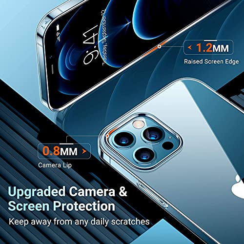 TORRAS Crystal Clear Compatible for iPhone 12 Case, Compatible for iPhone 12 Pro Case, [Against-Yellowing][Stronger X-Shock Protection] Shockproof Soft TPU Slim Thin Phone Case