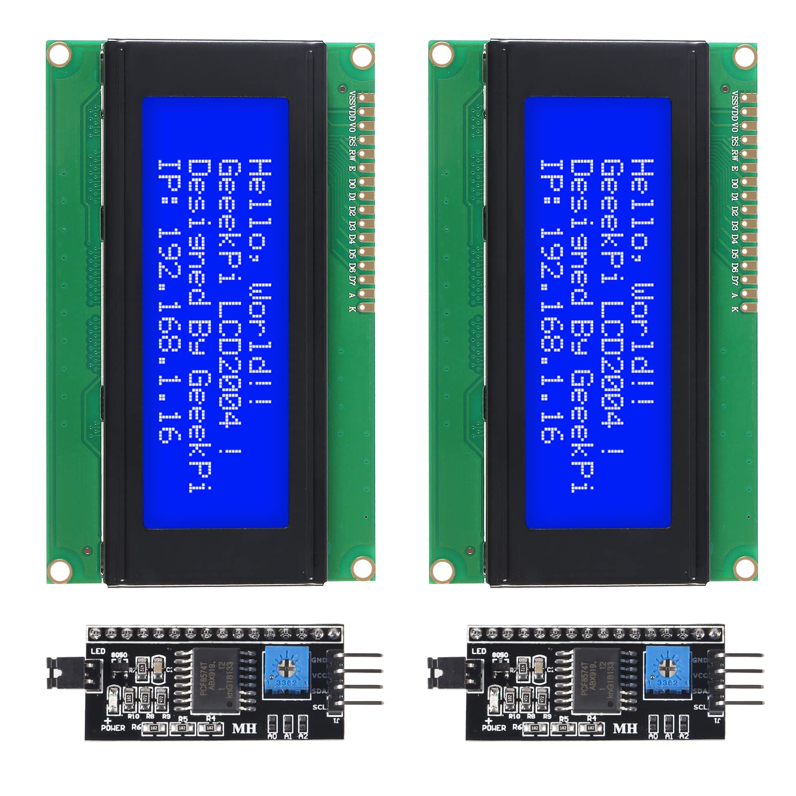 Alinan 2pcs IIC I2C TWI Serial LCD 2004 20X4 Display Blue Screen with IIC I2C Module Interface Adapter