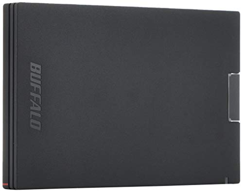BUFFALO SSD-PG480U3-B/NL USB3.1 Gen1 Portable SSD, 480 GB, Made in Japan, PS5/PS4 (Manufacturer Operation Confirmed), Impact Resistant, Connector Protection Mechanism