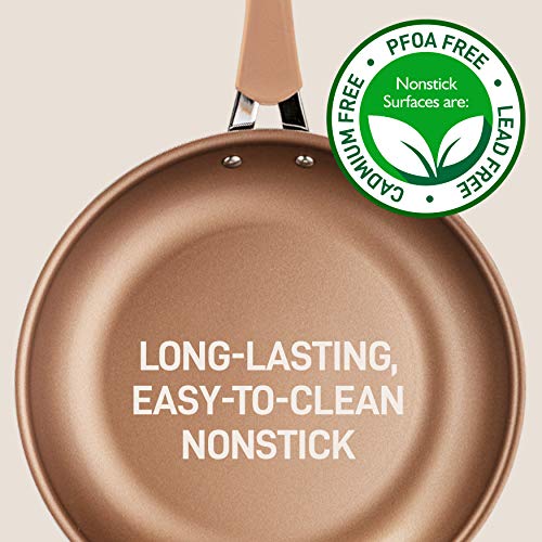 NutriChef 20-Piece Nonstick Kitchen Cookware Set - PTFE/PFOA/PFOS-Free Heat Resistant Kitchen Ware Pots Baking Pan Set w/Saucepan, Frying Pans, Cooking Pots, Oven Pot, Lids, Matt Gold NutriChef