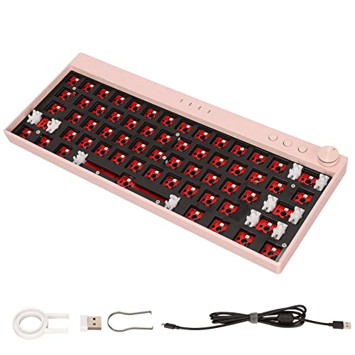 61 Keys hot swap Compatible Mechanical Keyboard Assembly Wide Switch RGB Backlight Mechanical Keyboard Assembly ABS Gaming Shell Pink