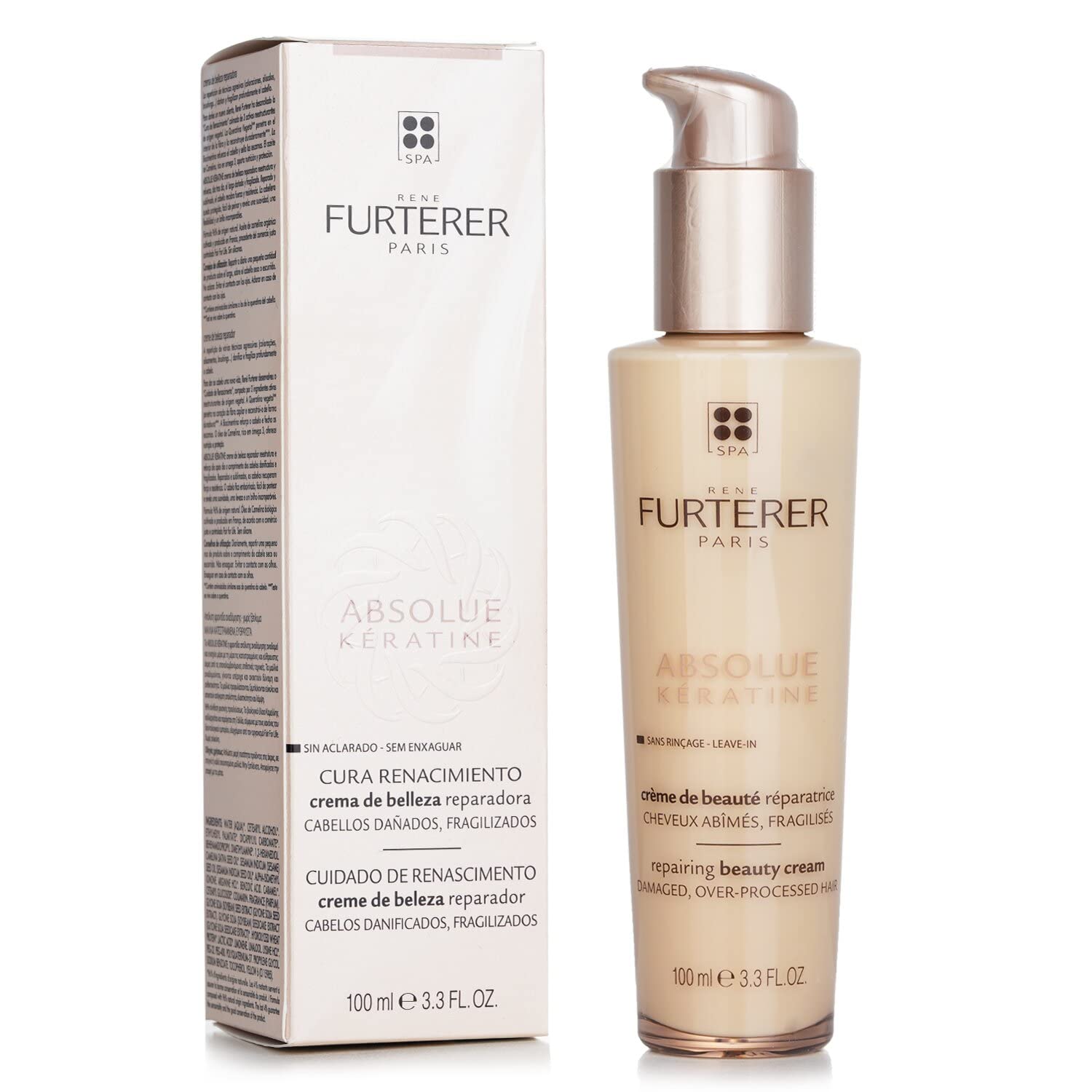 Rene Furterer ABSOLUE KERATINE Repairing Beauty Cream for Damaged, Over-Processed Hair, 3.3 fl. oz.