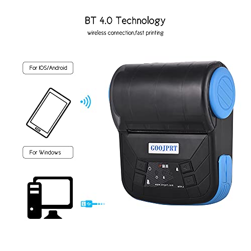 BISOFICE POS Printer Mini Printer Pocket Printer MTP-3 80mm BT Thermal Printer Portable Lightweight for Supermarket Ticket Receipt Printing