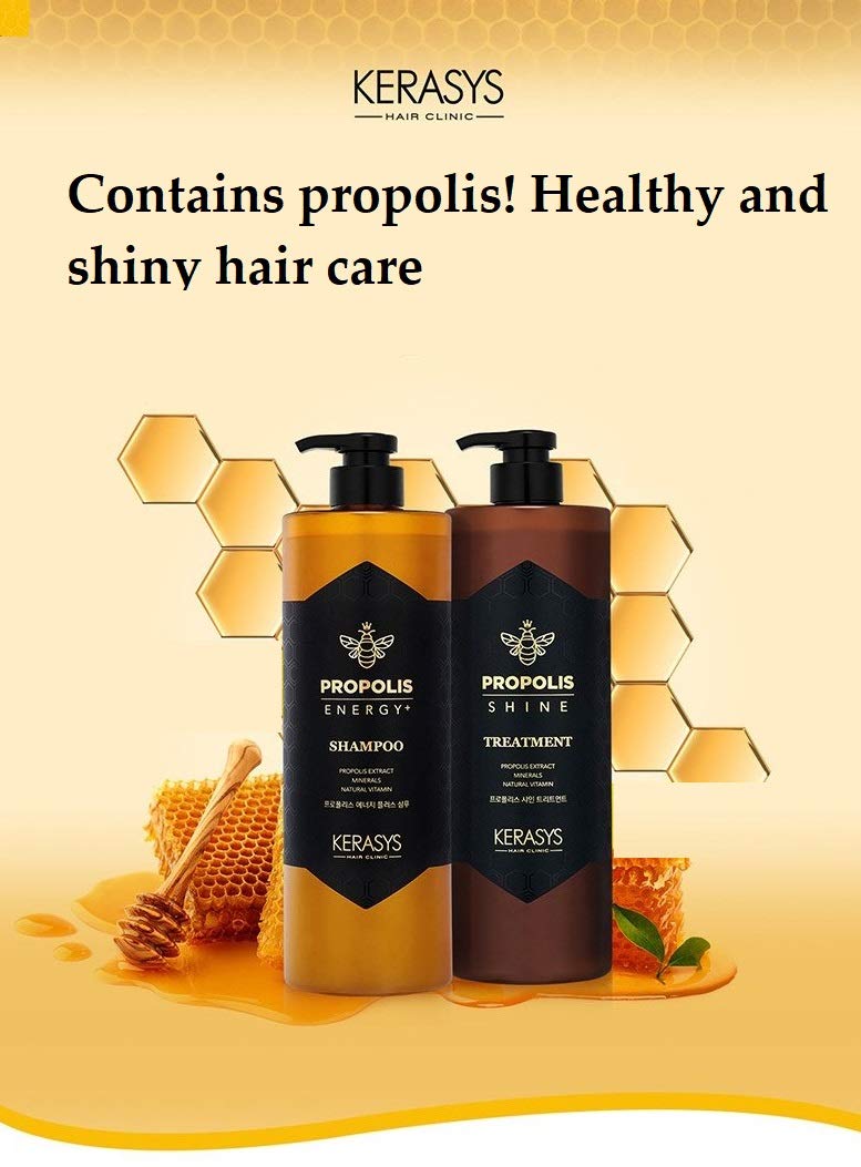 Kerasys Hair Clinic Propolis Shine & Healthy Hair Care Shampoo Propous Extract Minarals Natural Vitamin 1000ml / 35.3 Fl oz