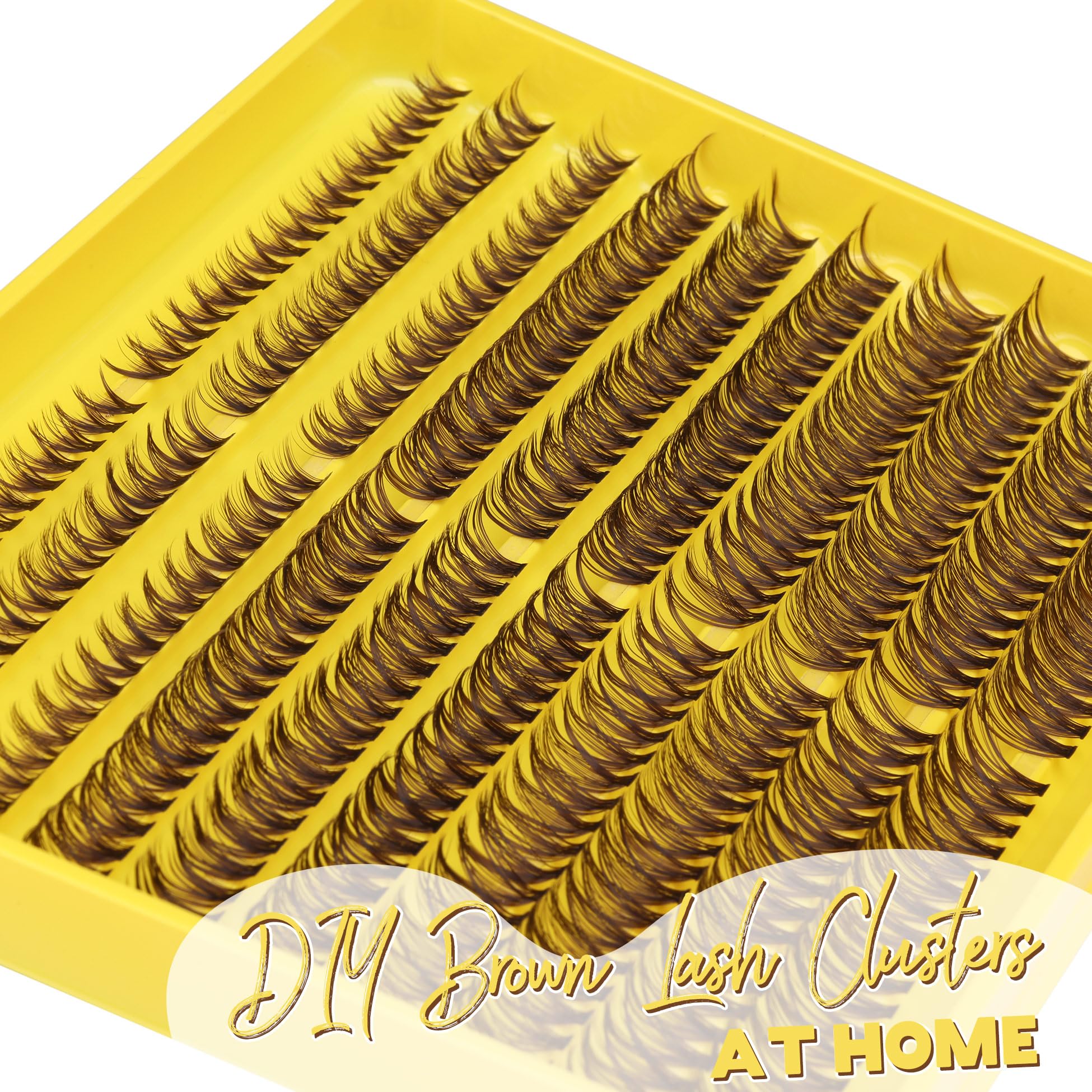 360Pcs Brown Lash Clusters DIY Eyelash Extensions Natural Look Cluster Lashes 5 Length Mixed Individual Lashes CC Curl Faux Mink False Eyelashes by ALICE