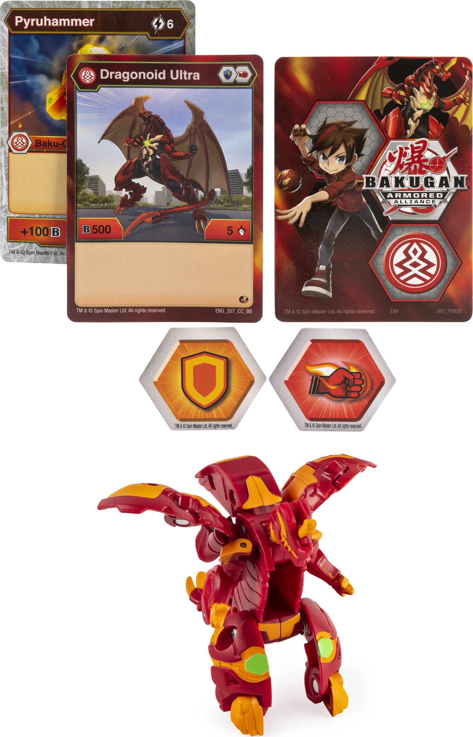 Bakugan Ultra, Dragonoid, 3-inch Tall Armored Alliance Collectible Action Figure and Trading Card