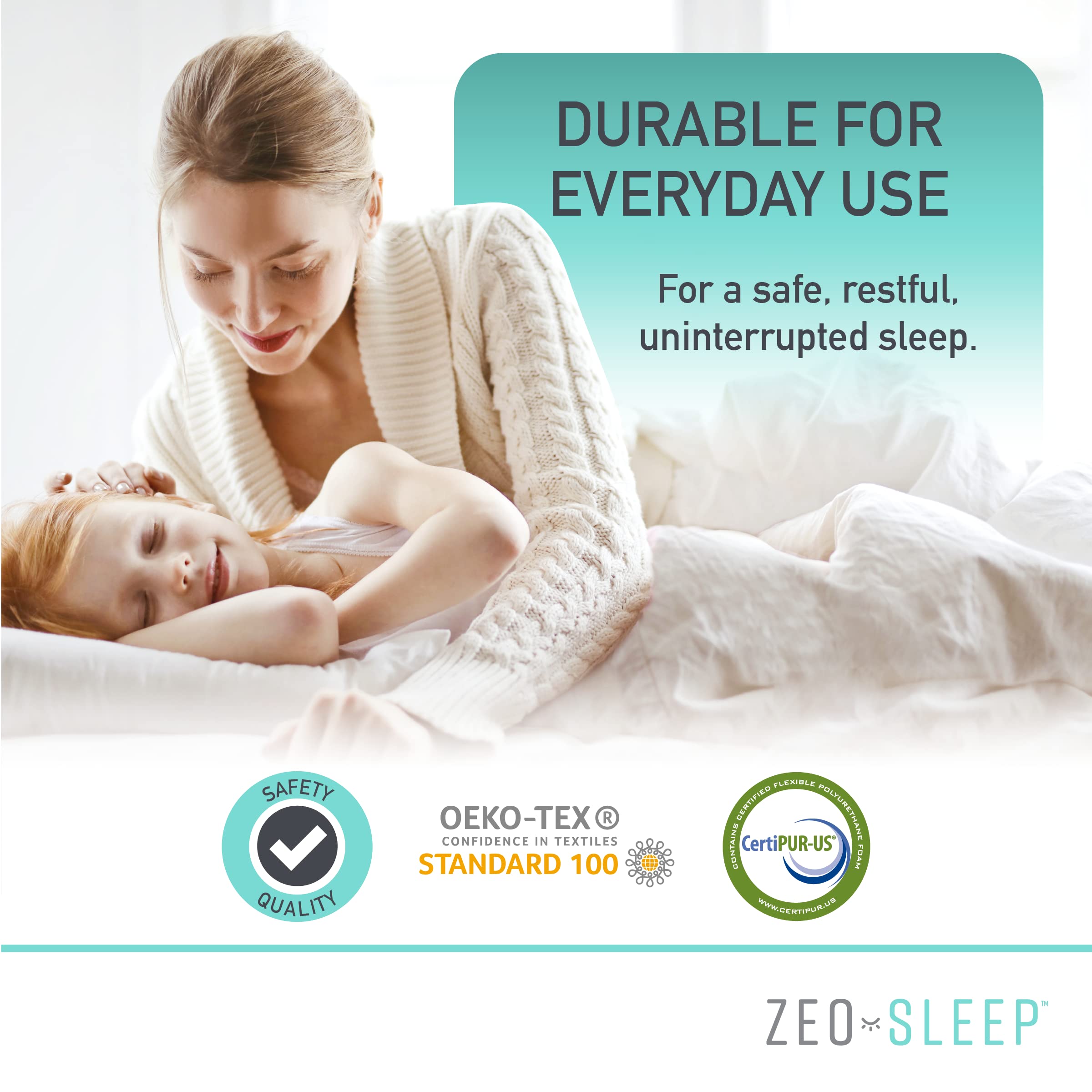 3 Inch Mattress Topper King, 3-Zone Memory Foam Mattress Topper King, Balanced Support for Back Pain - CertiPur Certified Foam