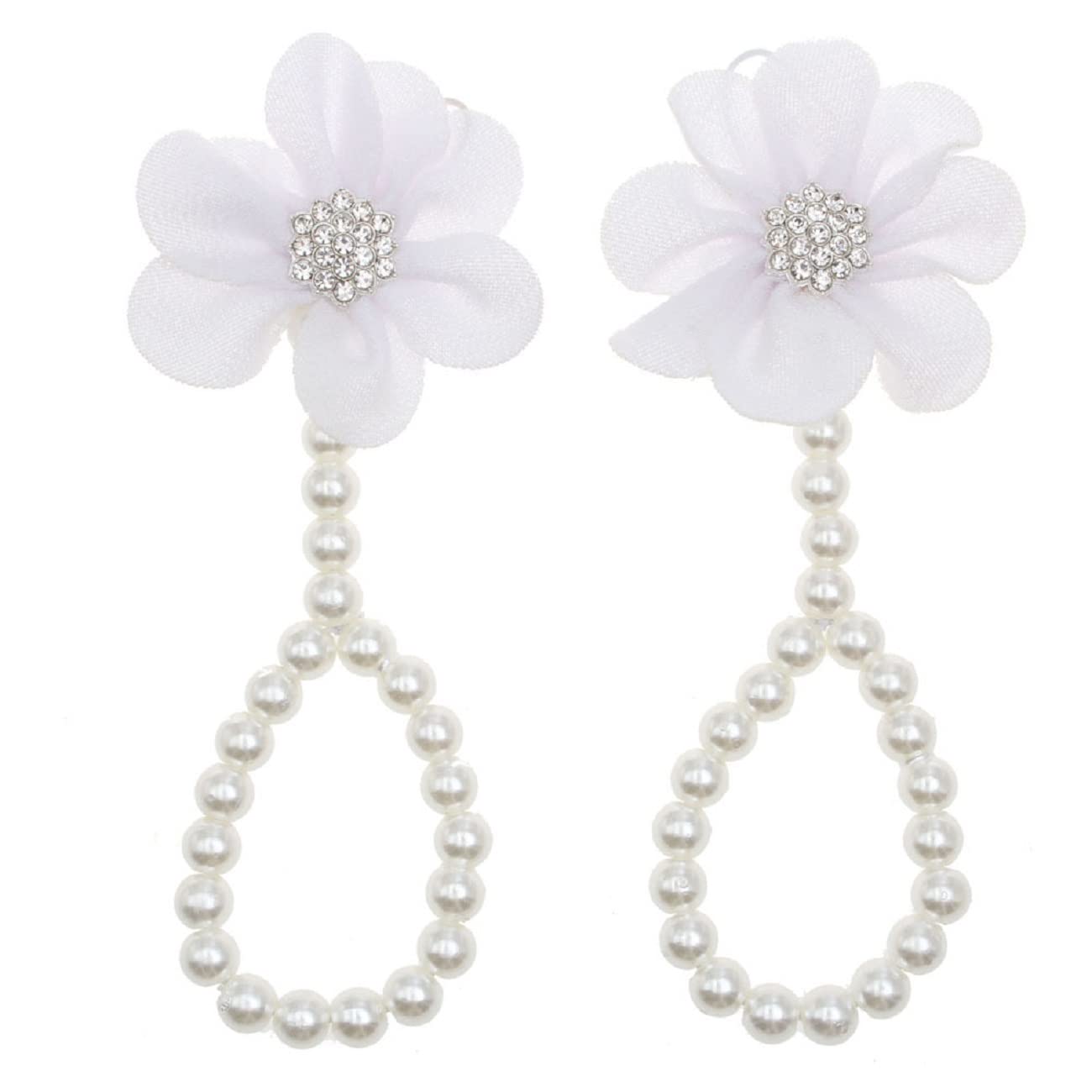 Baby Girl Foot Flower Shoes Barefoot Sandals Pearl Chiffon