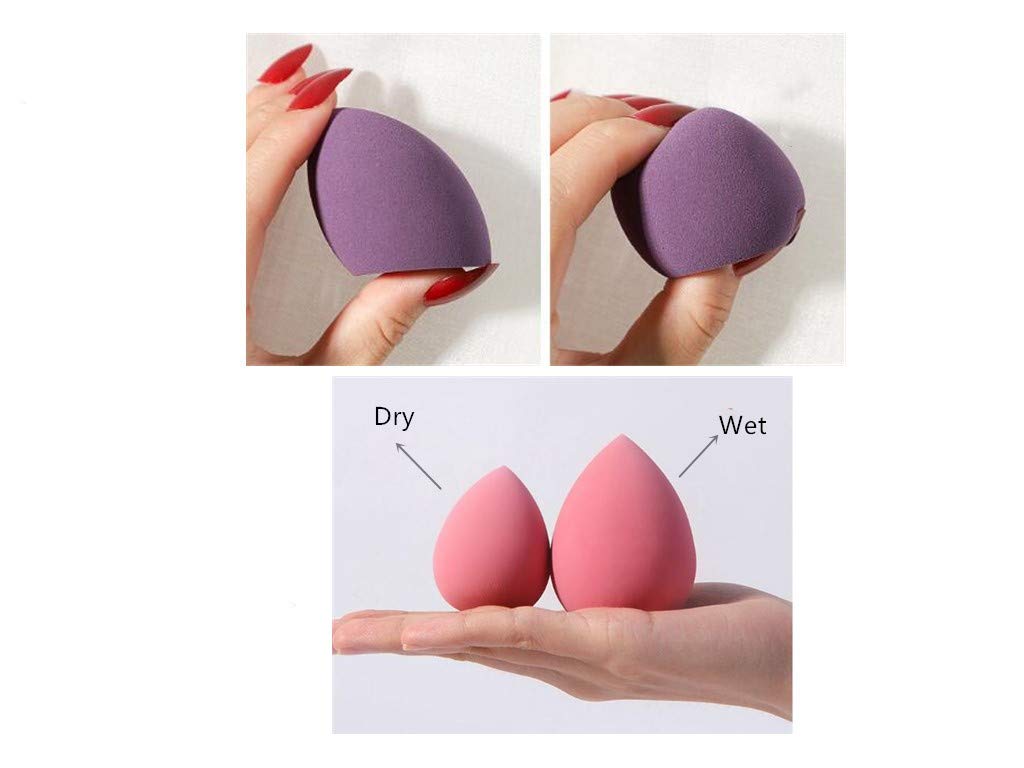 Sinen 4 Pcs Dry and Wet Use Makeup Sponge Set Blender Beauty Foundation Blending Sponge for Liquid, Cream, and Powder with Egg Holder Box