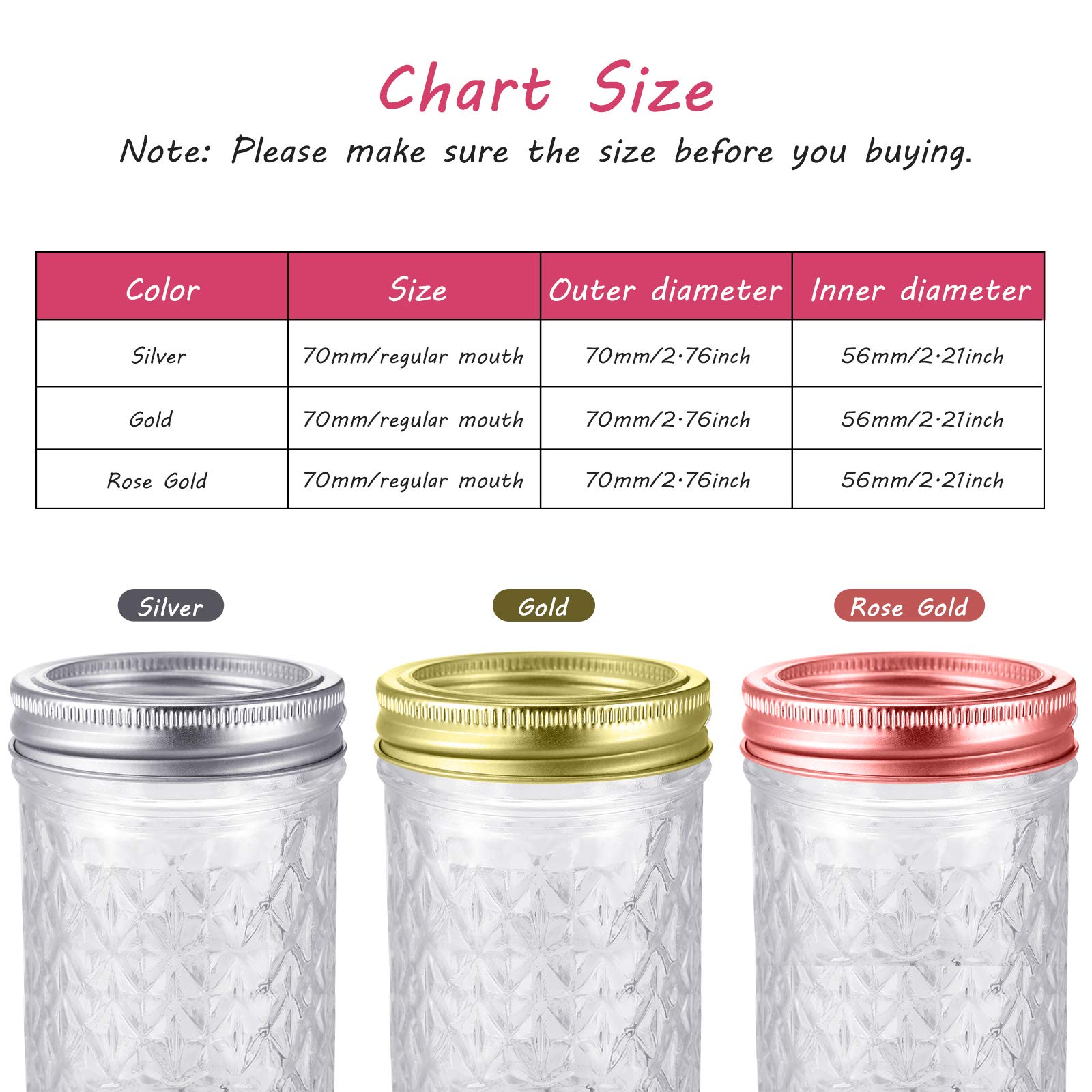 24 Pieces Regular Mouth Canning Jar Replacement Metal Rings Practical Screw Jar Bands Leak Proof Tinplate Metal Bands Rings, Compatible with Mason Jar (Silver)