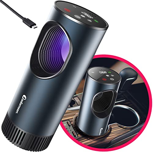 Adamson A90 - New 2023-4 in 1 - True HEPA Filter - Activated Carbon Filter - U-V Light - Air Quality Monitor - Small Portable for Bedroom Desk car