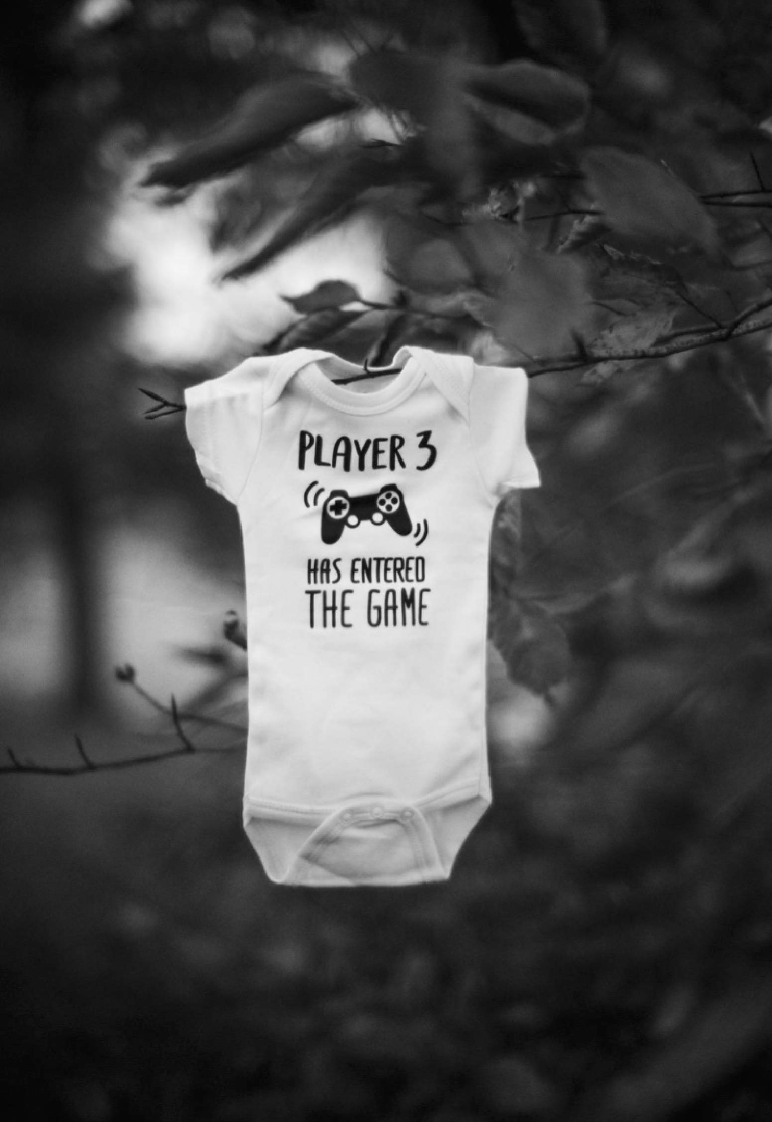 Bump and Beyond Designs Baby-Boys Funny Gamer Pregnancy Announcement for Dad and Grandparents Gift Leotard White, 0-3 Months