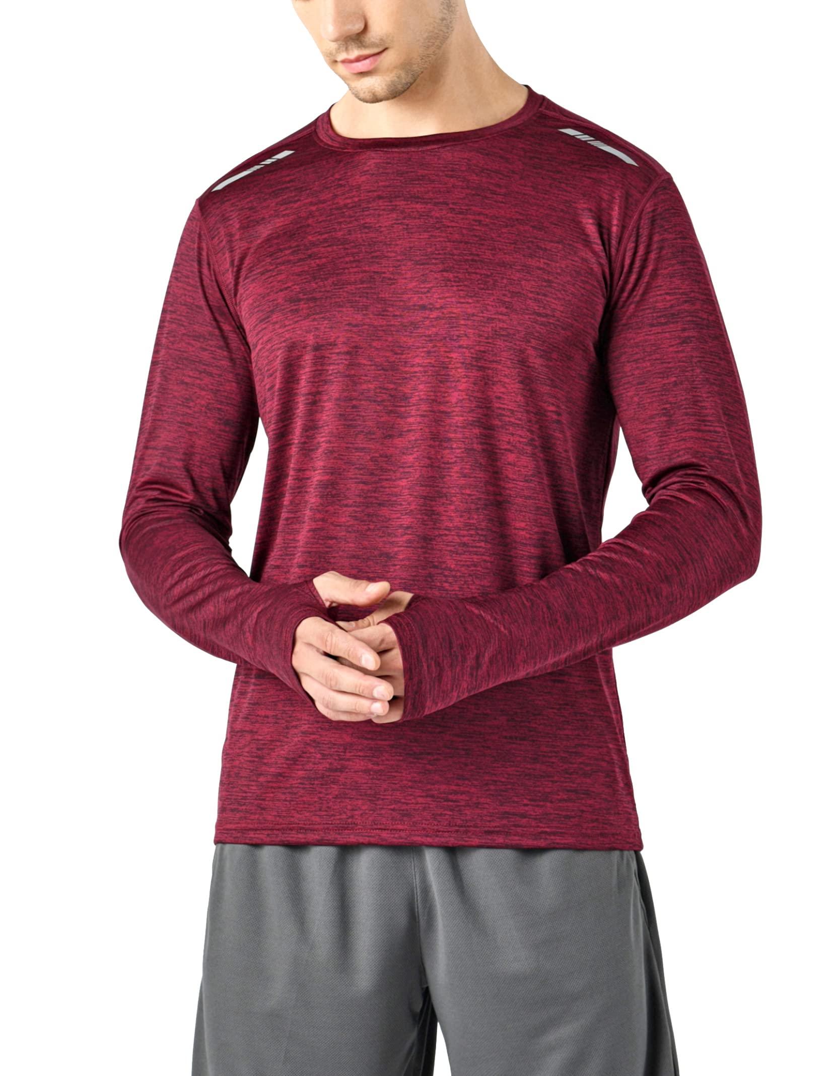 3 Pack: Men's Long Sleeve T Shirts, Dry Fit UV Sun Protection Outdoor Hiking Athletic Active Tops with Thumb Holes (Set 2, XX-Large)