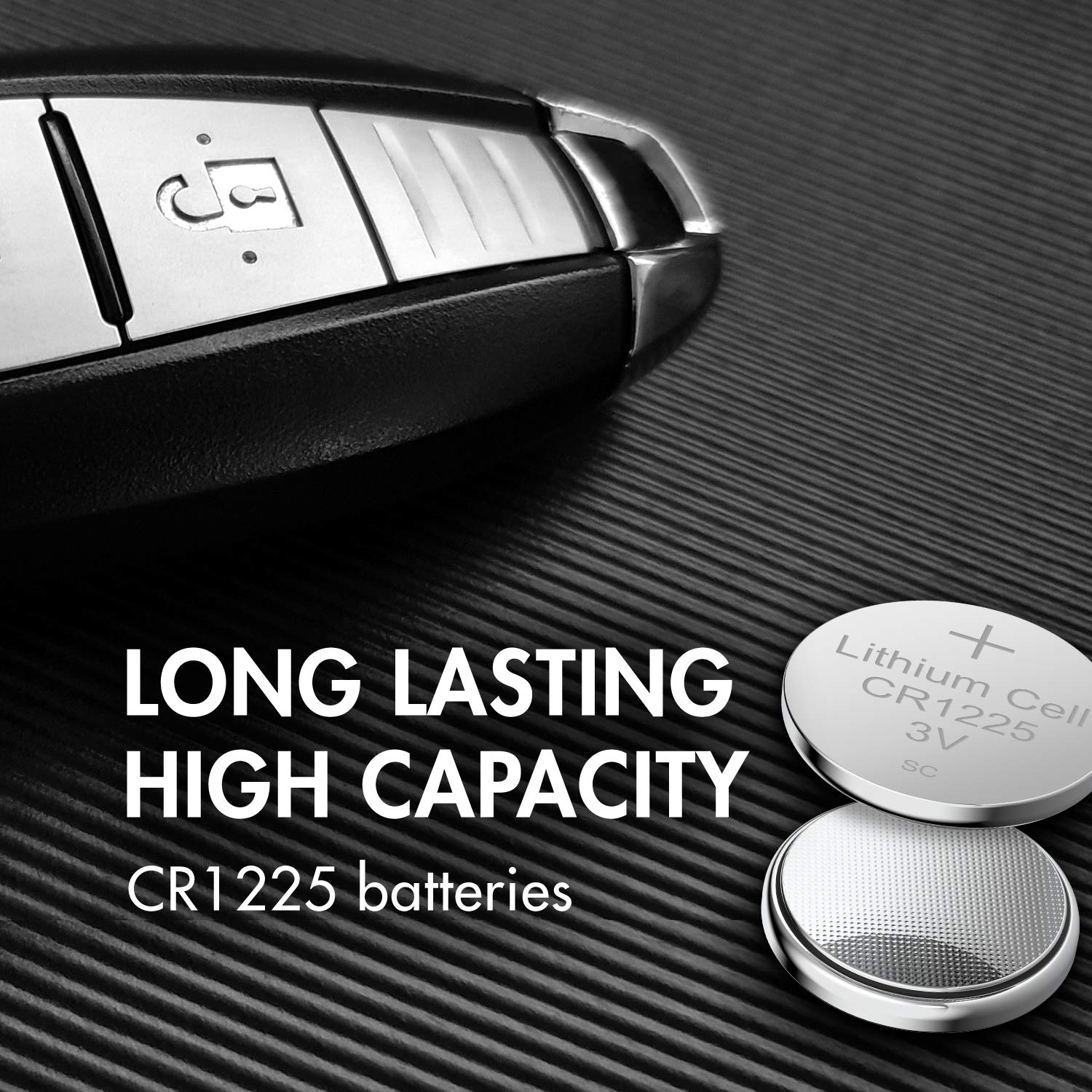 Tenergy 3 Volt Battery CR1225, Button Cell Batteries, Ideal for Thermometers, Key Fobs, Laser Pointers, Medical Devices, Calculators, and More, 5 Pack