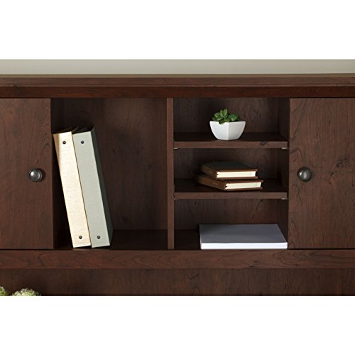 Bush Furniture Yorktown L Shaped Desk with Hutch in Antique Cherry
