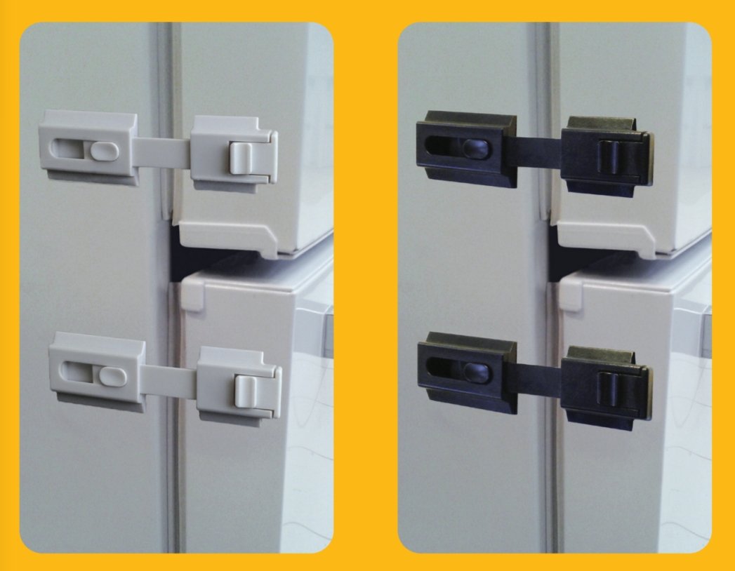 The Guardian Refrigerator Lock for Any Home Appliance, Used for Infants, Special Needs Children and Dementia Patients (Black) - One Lock