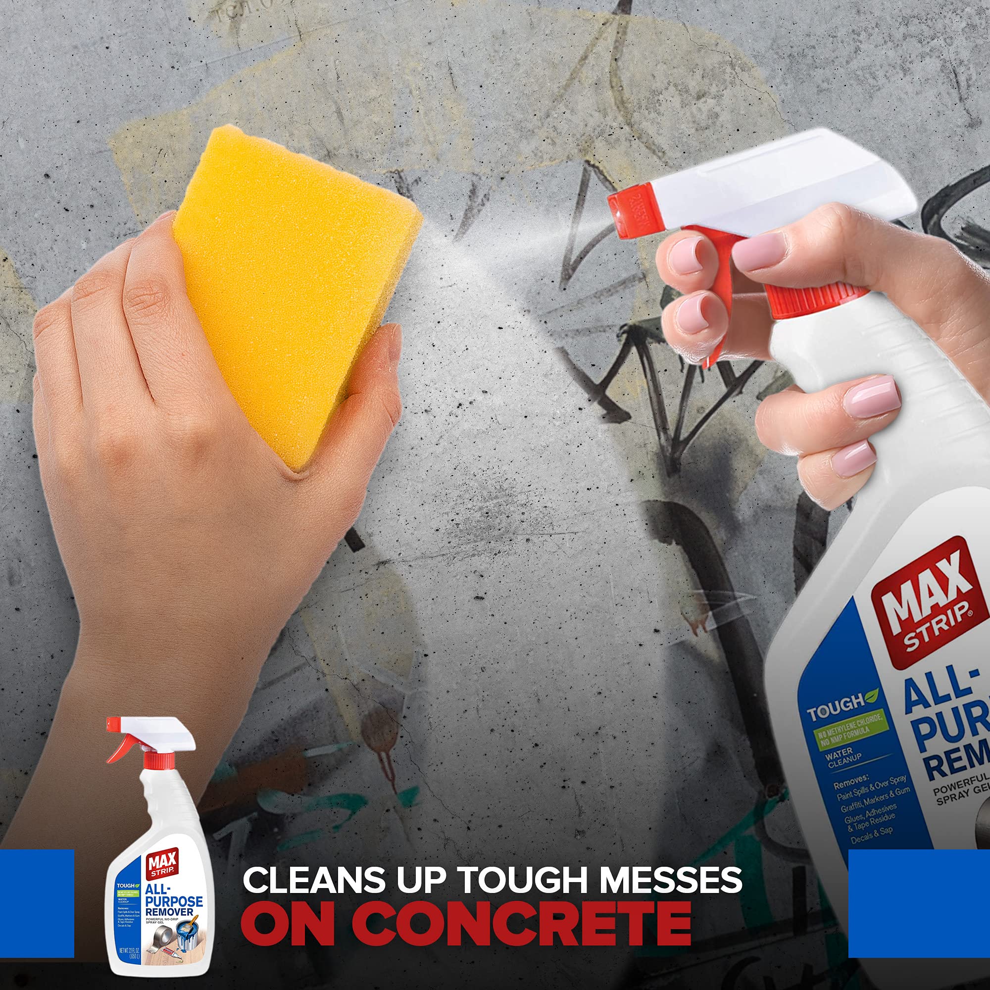 All Purpose Paint Remover Spray 22oz - Water Based Adhesive Remover Spray, Spray Paint Remover, Graffiti Remover Spray, Overspray Remover, Dried Paint Remover - No Methylene Chloride NMP Formula