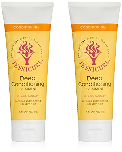 Jessicurl, Deep Conditioning Treatment, Island Fantasy, 16 Fl oz. Deep Conditioner for Dry Damaged Hair, great Anti Frizz Hair Mask and Leave in Conditioner for Curly Hair