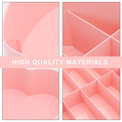 AlTurn 3Pcs Underwear Organizer Box with Lids Heart Shaped Closet Dresser Drawer Dividers Containers Stackable for Lingerie Socks Bras Scarves (Color : Pink)