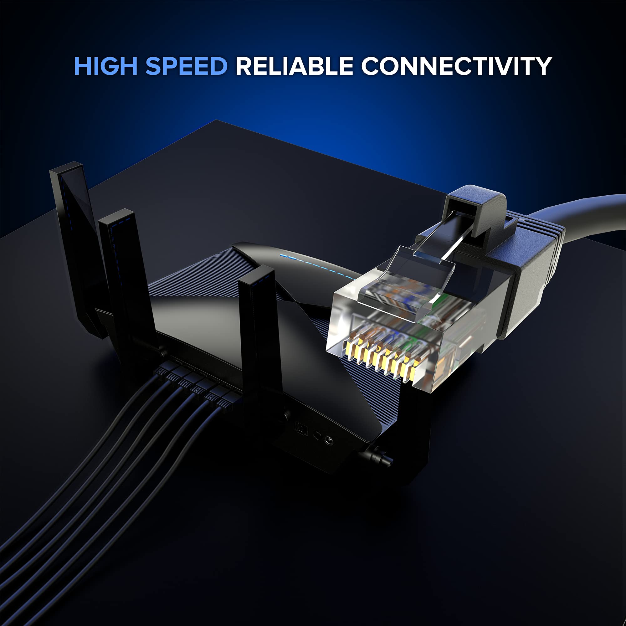 Maximm Ethernet Cable 200 ft CAT6 High Speed Internet Network LAN Cable Cord, Outdoor Waterproof (Black)