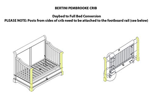 CC KITS Full-Size Conversion Kit Bed Rails Compatible with Bertini Baby Crib | Multiple Finishes Available (Dark Walnut)