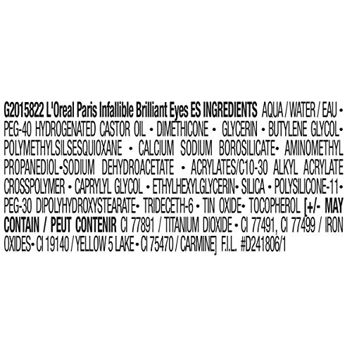 L’Oréal Paris Brilliant Eyes Shimmer Liquid Eye Shadow, Longwearing Lasting Shimmer, Crease Resistant, Flake-Proof, Precision Applicator, Quick Dry, Non-Greasy, Crystal Shine, 0.1 oz.