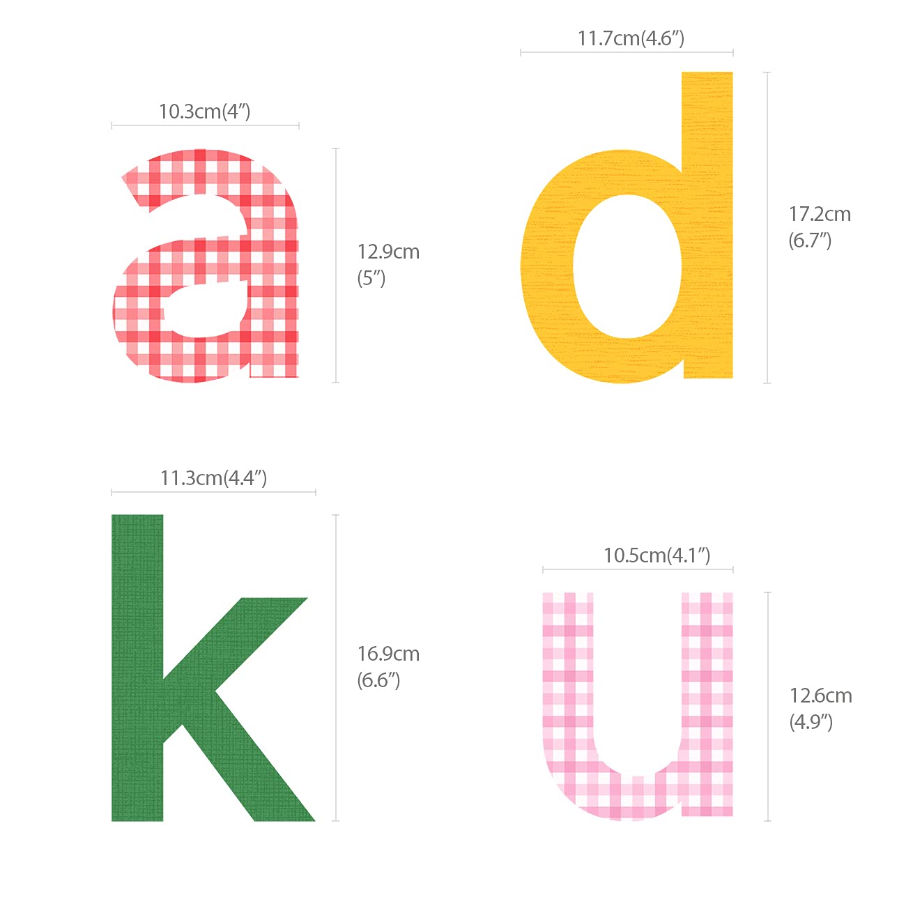 DECOWALL DW-1908 Pattern Alphabet Kids Wall Stickers Wall Decals Peel and Stick Removable Wall Stickers for Kids Nursery Bedroom Living Room d?cor