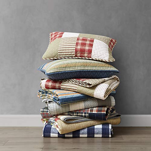 Eddie Bauer - Queen Quilt Set, Cotton Reversible Bedding with Matching Shams, Lightweight Home Decor for All Seasons (Salmon Ladder Multi, Queen)
