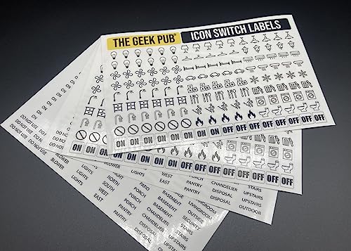 600pcs Light Switch Labels Stickers | Transparent | Light, Fan, Bathroom, Kitchen, Garage, Heater, AC for Home or Office | Labels for Light Switches and Outlets | Home Automation
