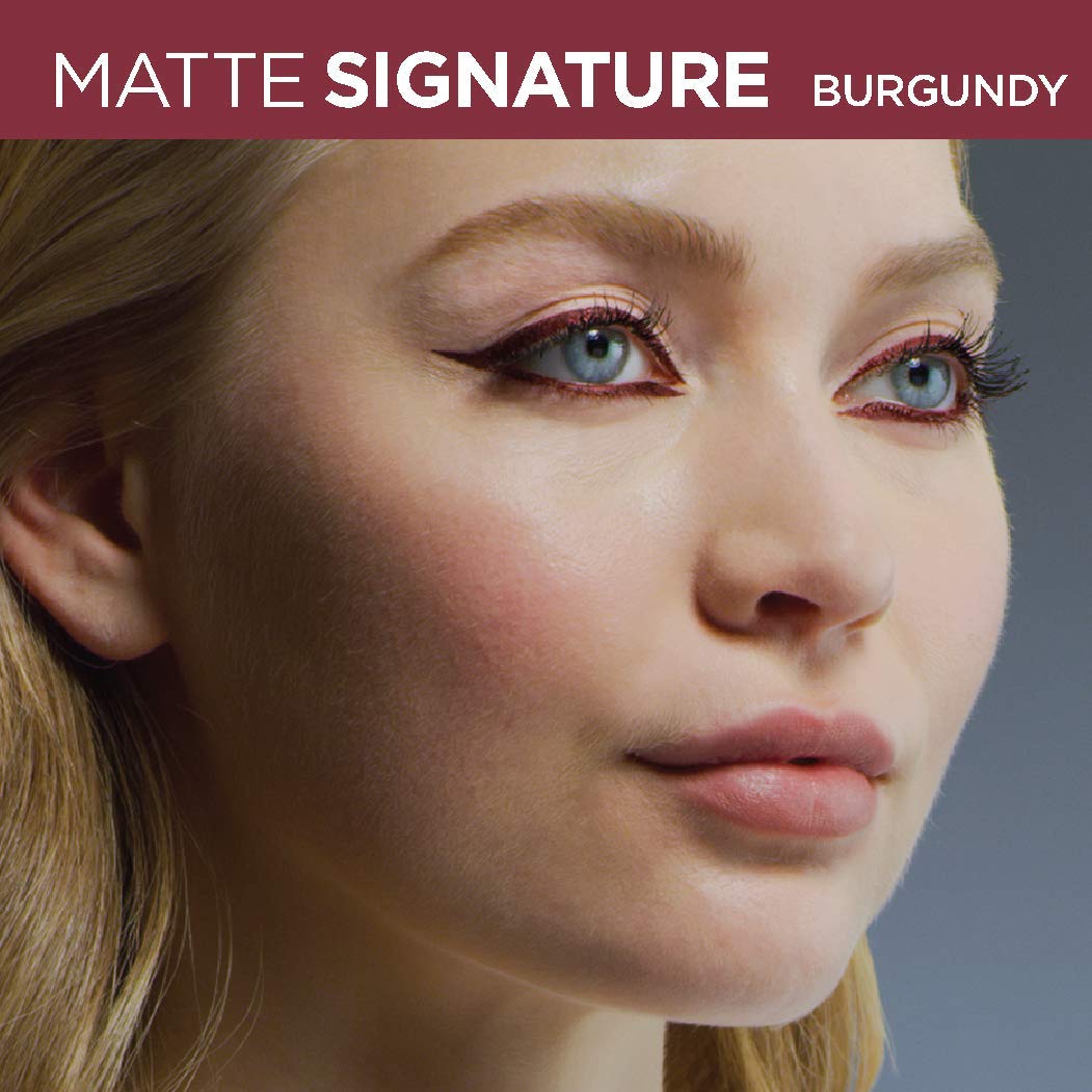 L’Oréal Paris Makeup Matte Signature Liquid Dip Eyeliner, Waterproof, Precise and Easy Application, All Day Wear, Vivid Matte Finish, Burgundy, 0.07 fl; Oz.