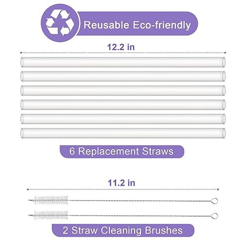 40oz Stanley Cup Accessories Set: 6 Pcs Extra Long Reusable Straws, H2.0 Silicone Spill Proof Stopper 3 Set, 2pcs 40oz Stanley H2.0 Tumbler Lid Spill Proof Splash Resistant Replacement Covers (Green)