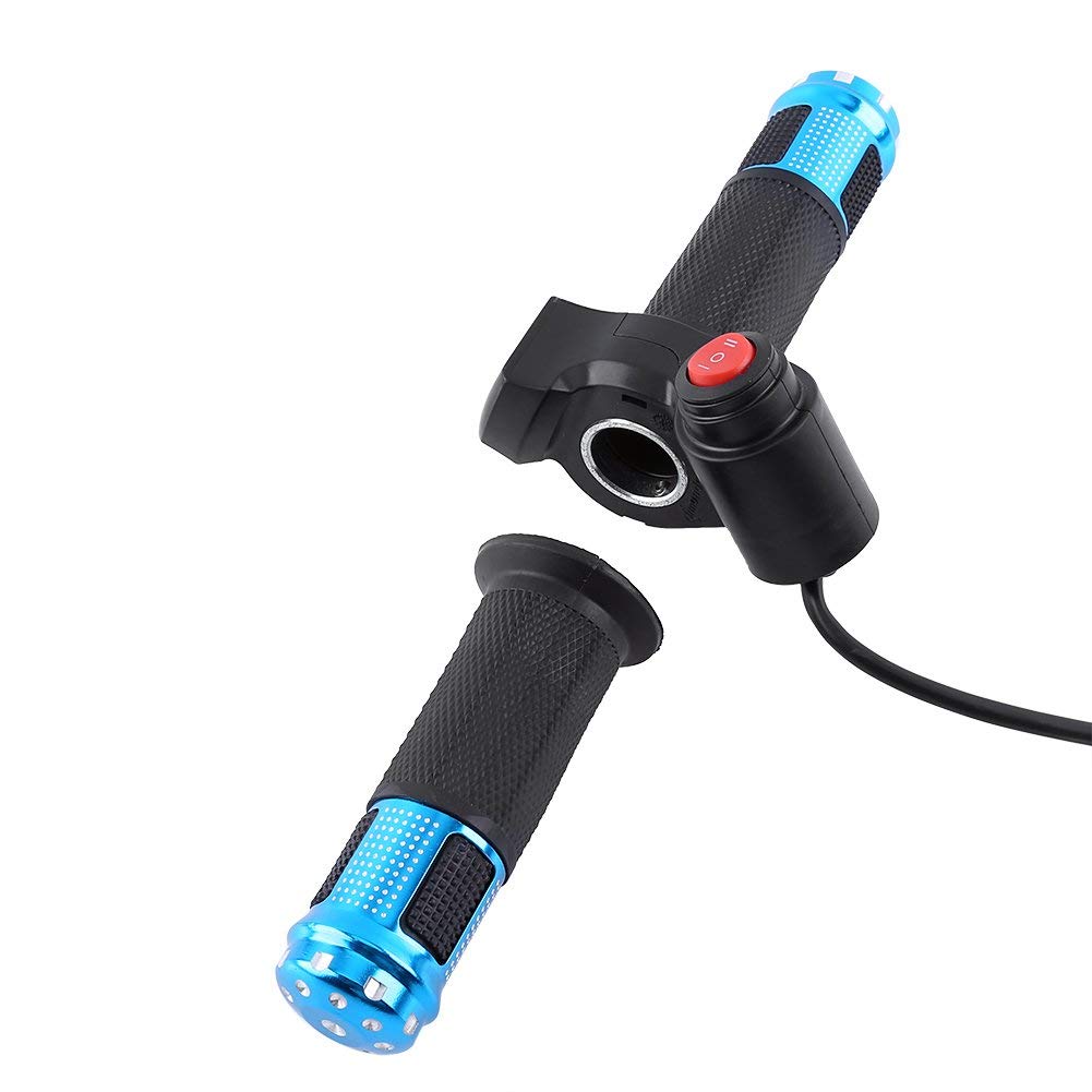 3 Gears Speed Switch Bike Grips Cover With LED Display Screen Accelerator Handle For Electric Bicycle (Blue&Black)