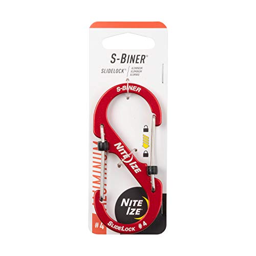 Nite Ize LSBA4-10-R6 S-Biner SlideLock Dual Locking Carabiner, Size #4, Red