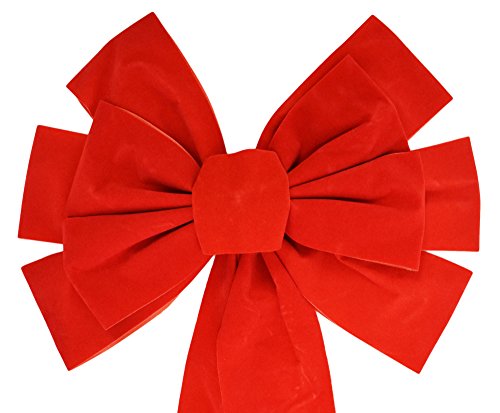 Black Duck Brand Set of 8 Christmas Red Velvet Bows 26" Long 10" Wide 10 Loop Holiday/Christmas Bows!