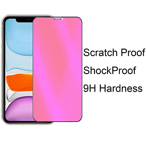 BWEDXEZ 2 Pack Anti-Blue Privacy Tempered Glass Suit for iPhone 11/iPhone XR Mirror Anti-Spy Screen Protector Anti-Peeping Film Electroplated Gradient Colorful