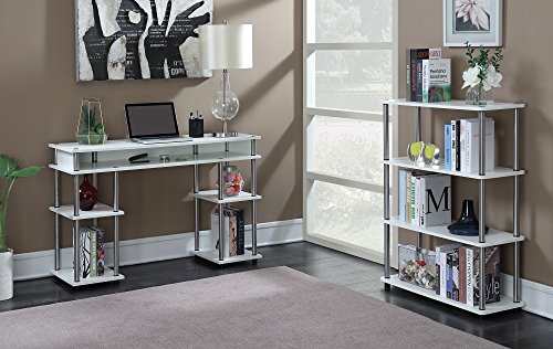 Convenience Concepts Designs2Go No Tools Student Shelves Desk, 47.25(L) x 15.75(W) x 30"(H), White