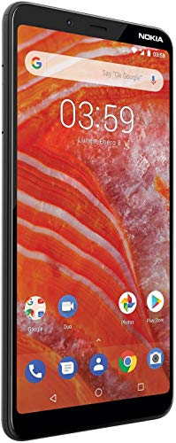 Nokia 3.1 Plus w/Android One (32GB, 3GB) 6" HD+, Face Unlock, Dual SIM GSM Unlocked Global 4G LTE (T-Mobile, AT&T, Metro, Straight Talk) International Model TA-1113 (Black)