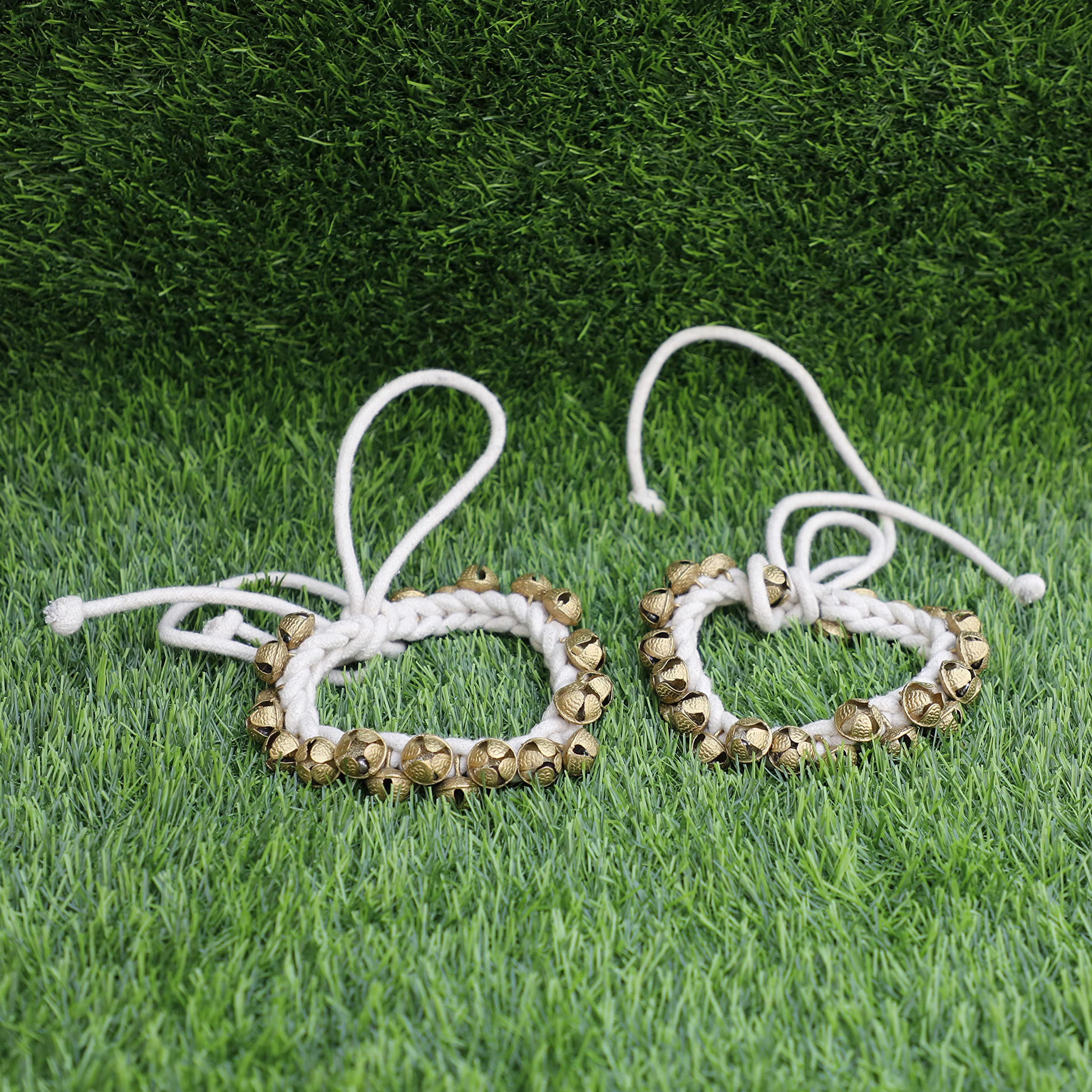 Tengru Kathak Ghungroo Pair (25+25) (16 No. Ghungroo) Big Bells Tied with Cotton Cord Indian Classical Dancers Anklet Musical Instrument (25 Bells)