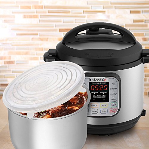 2PCS Silicone Sealing Ring Gaskets + 1PC Silicone Inner Pot Lid Cover Compatible with Instant Pot 6 qt, Pressure Cooker Replacement Sealing Ring Set, Food-Grade BPA-free (6 QT 2 Ring & 1 Lid)