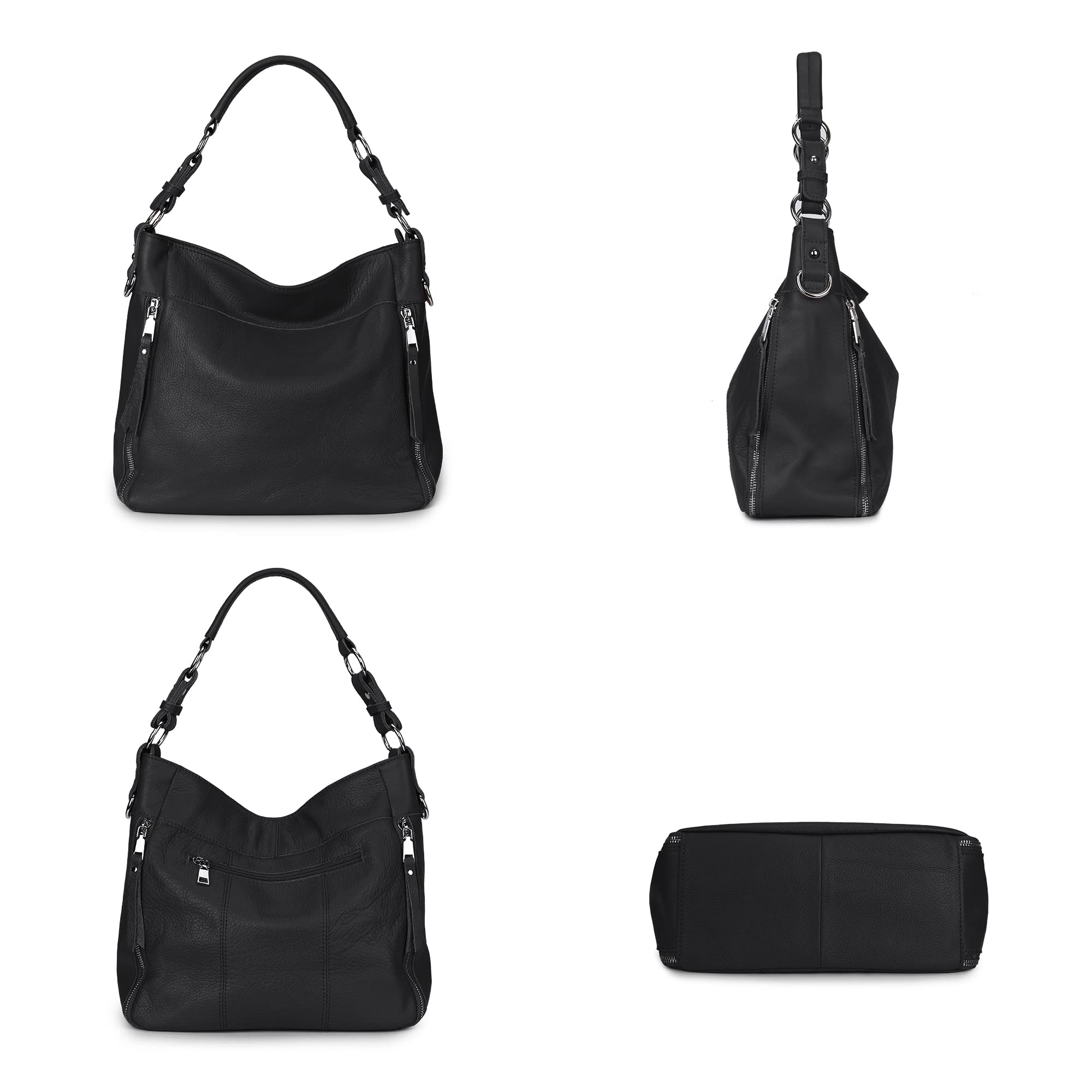 YALUXE Genuine Leather Shoulder Bags Stylish Hobo Handbags Purses Crossbody Bags for Women