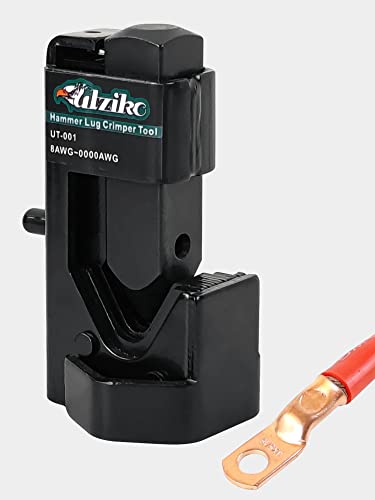 UTZIKO Hammer Lug Crimper Tool for 8 AWG - 0000 AWG Battery and Welding Cables