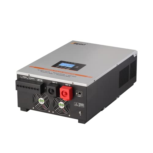 6000 Watts Hybrid Solar Inverter 48V DC to AC 120/240V Split Phase Output Built-in 100A MPPT Solar Charge Controller All-in-one Pure Sine Wave Inverter Charger Support Lead Acid Lithium Gel Battery