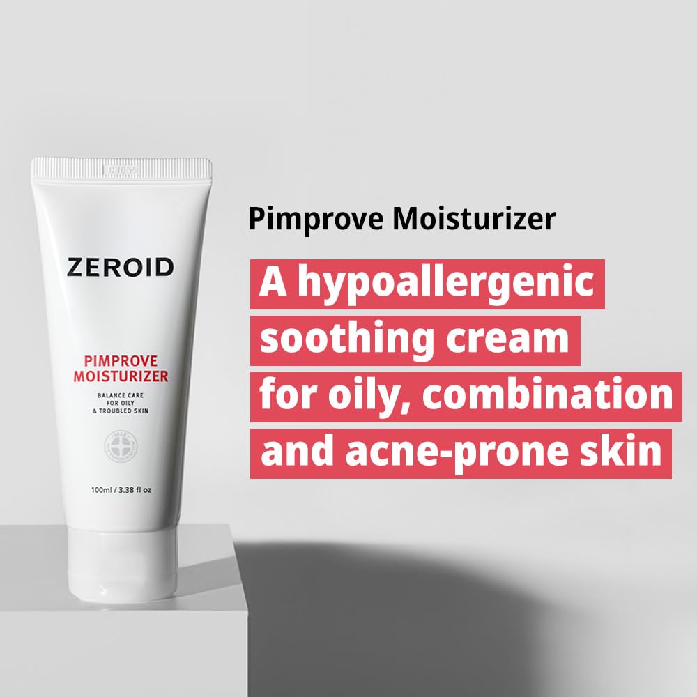 ZEROID Pimprove Moisturizer Korean Dermocosmetic | Hyaluronic Acid | Skin Barrier | 100ml (3.38 fl oz.)