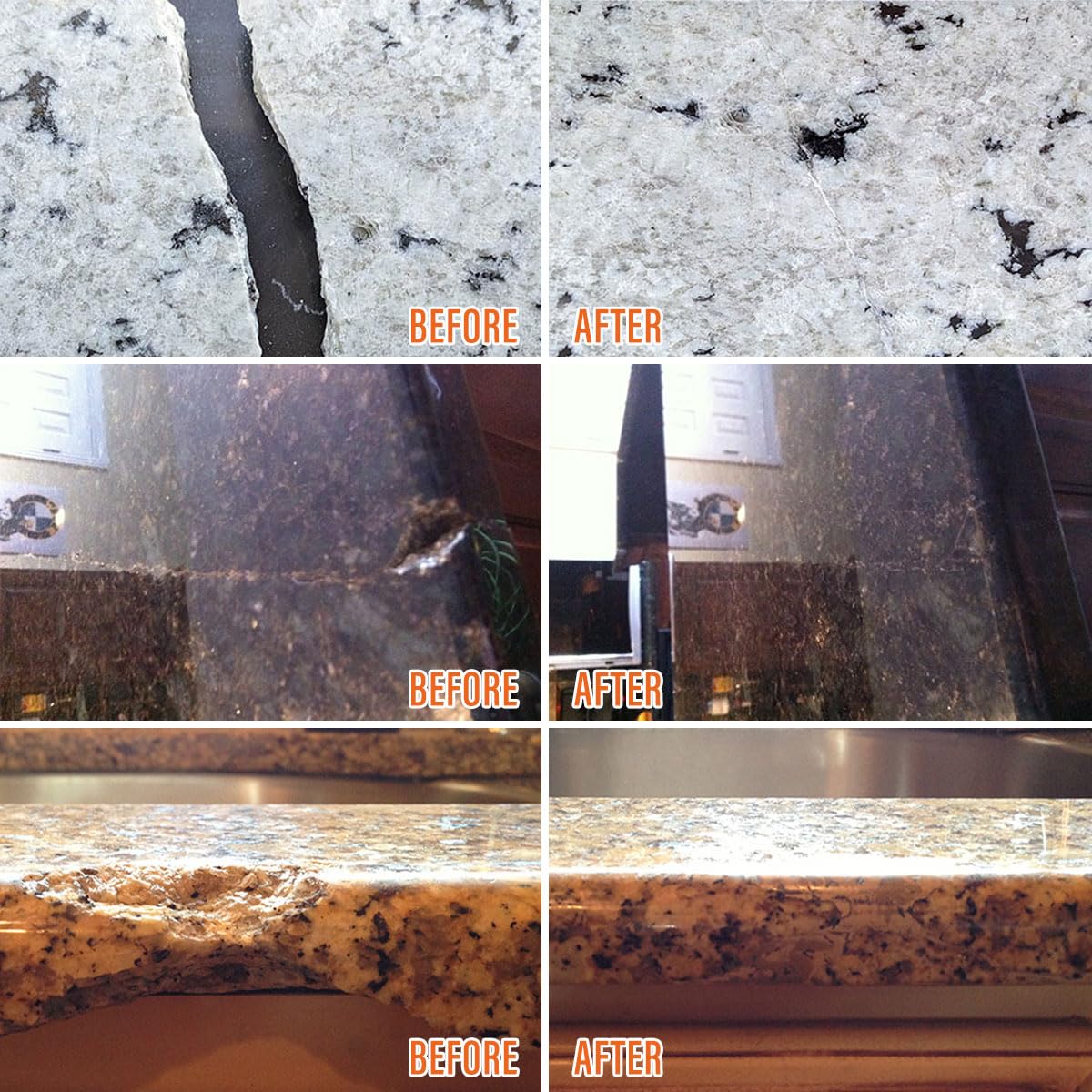 Granite Repair Kit, Marble Repair Kit(Color Match), Quickly Fix Chips, Pits, Cracks, Deep Scratches on Granite, Marble, Travertine, Corian and Other Stones - Quartz Countertop Repair Kit