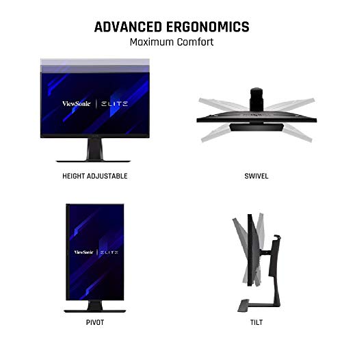 ViewSonic Elite XG270Q 27” 1ms 1440p 165Hz G-SYNC Compatible Gaming Monitor with VESA DisplayHDR 400 and Advanced Ergonomics for Esports (Renewed)