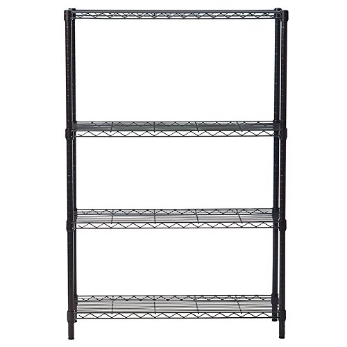 WEI WEI GLOBAL 4-Tier Metal Wire Shelving Unit, NSF Certified Adjustable Utility Storage Standing Rack Organizer Cabinet for Garage Laundry Bathroom Kitchen Closet-35 L x 14" W x 47" H, Black