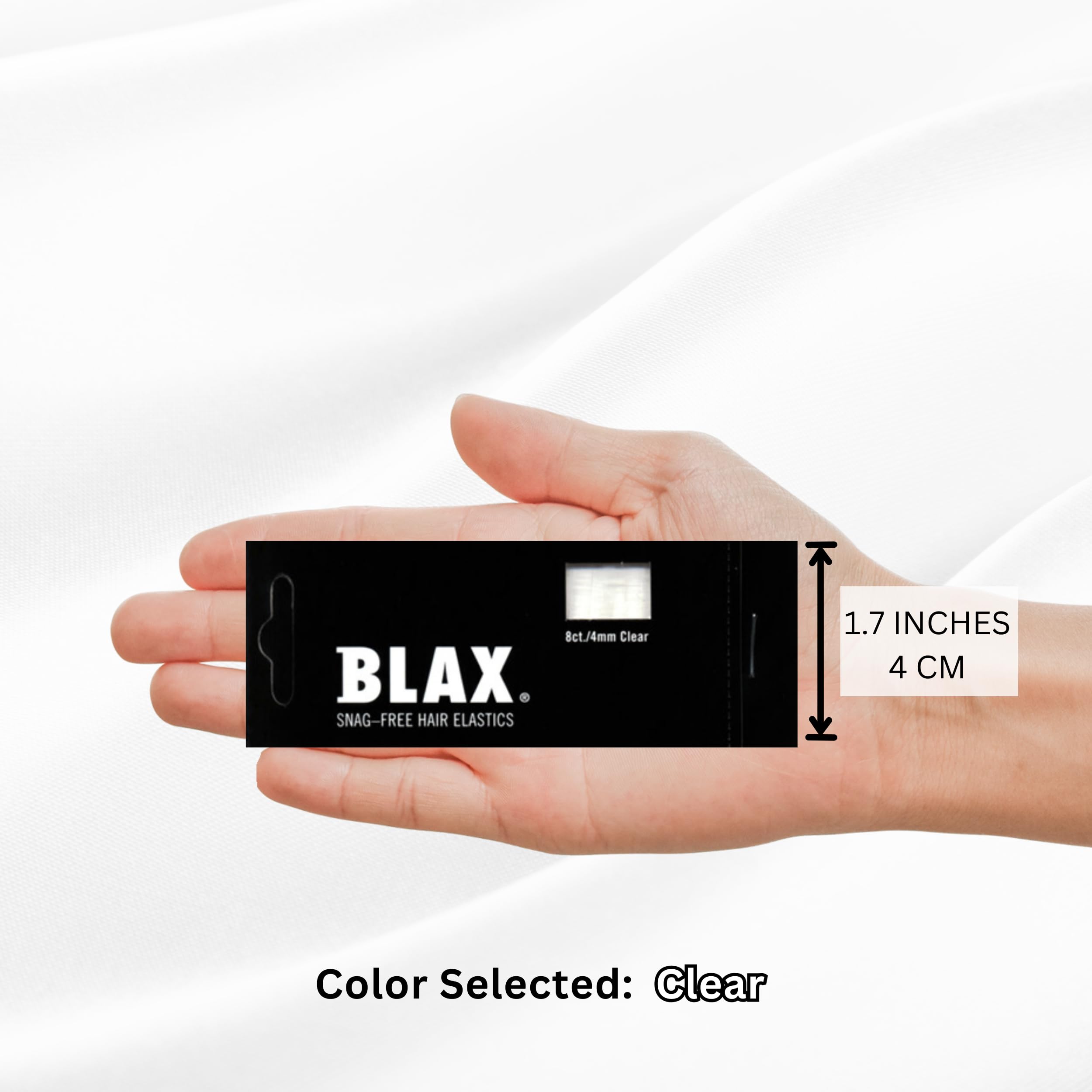 Blax CLEAR Snag-Free Hair Elastics 4mm, 8 Count (2-Pack)