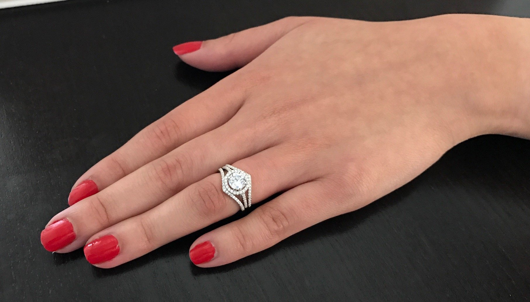 3 in 1 Sterling Silver Engagement Ring Bridal Set Band with 1 Carat Round-Cut Cubic Zirconia CZ 8